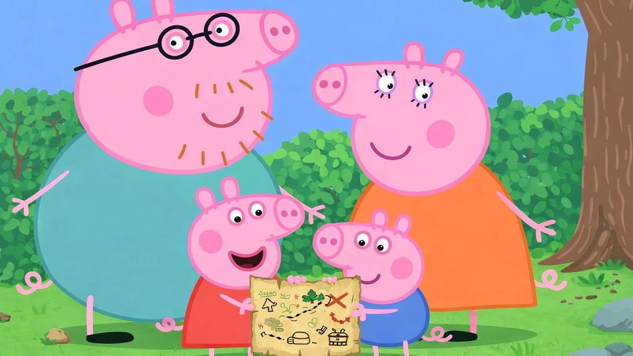 Peppa Pig Family Weekend 🏡💎– Hidden Treasure Hunt in the Backyard 🗺️🌿 ...
