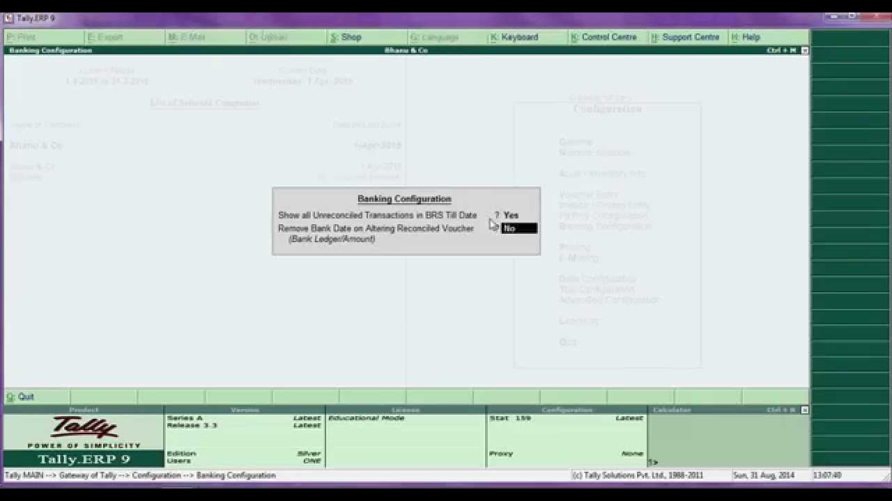 Configuration setting in tally part2 - YouTube