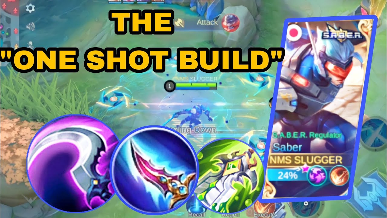 SABER GAMEPLAY ~ THE ONE SHOT BUILD BY SABER ~ RTC ML GAMEPLAY - YouTube