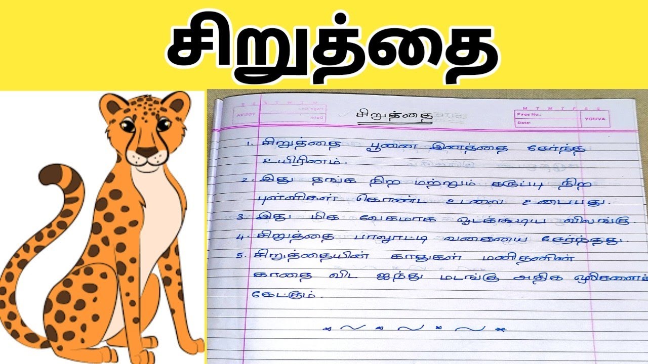 சிறுத்தை 5 வரிக் கட்டுரை | சிறுத்தை தமிழ் கட்டுரை | 5 Lines on Leopard ...