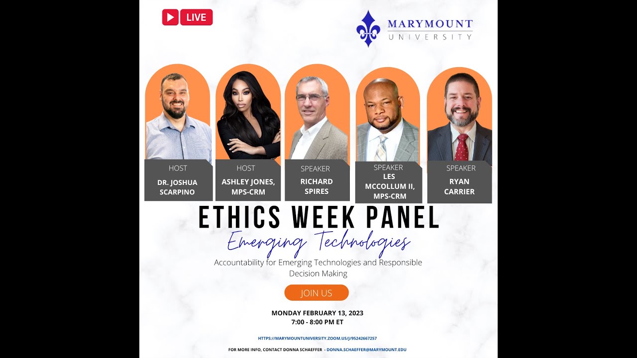 Ethics Week Panel - Marymount University - YouTube