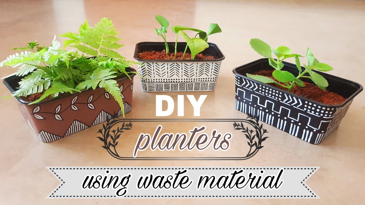 Planter from plastic container | Planter making idea | planter diy ...