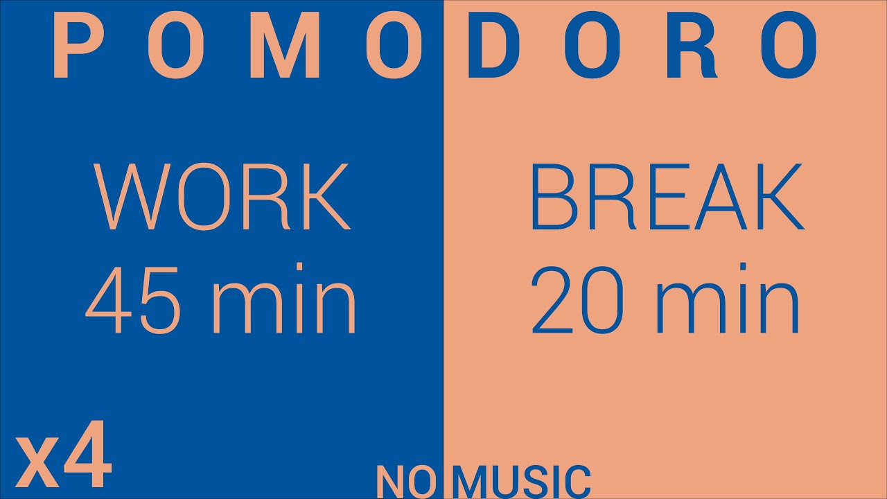 45-Minute Work Timer with 20-Minute Break | Pomodoro Technique - YouTube