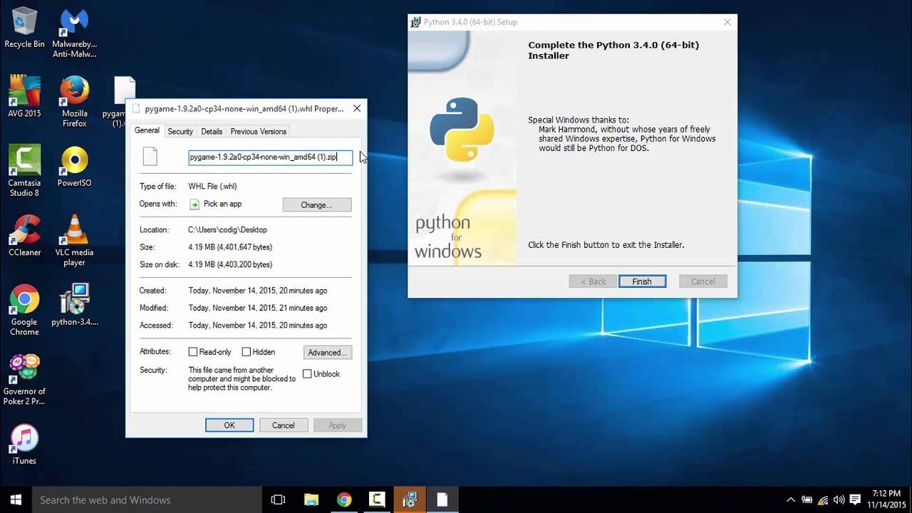 Instalando pygame y python 3.4 - YouTube