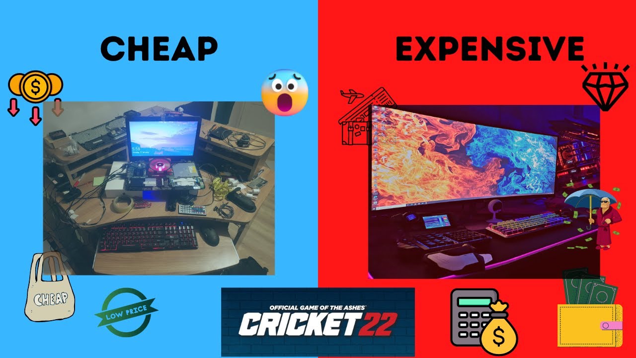 CHEAP VS EXPENSIVE SET UPS CRICKET 22 EDITION! - YouTube