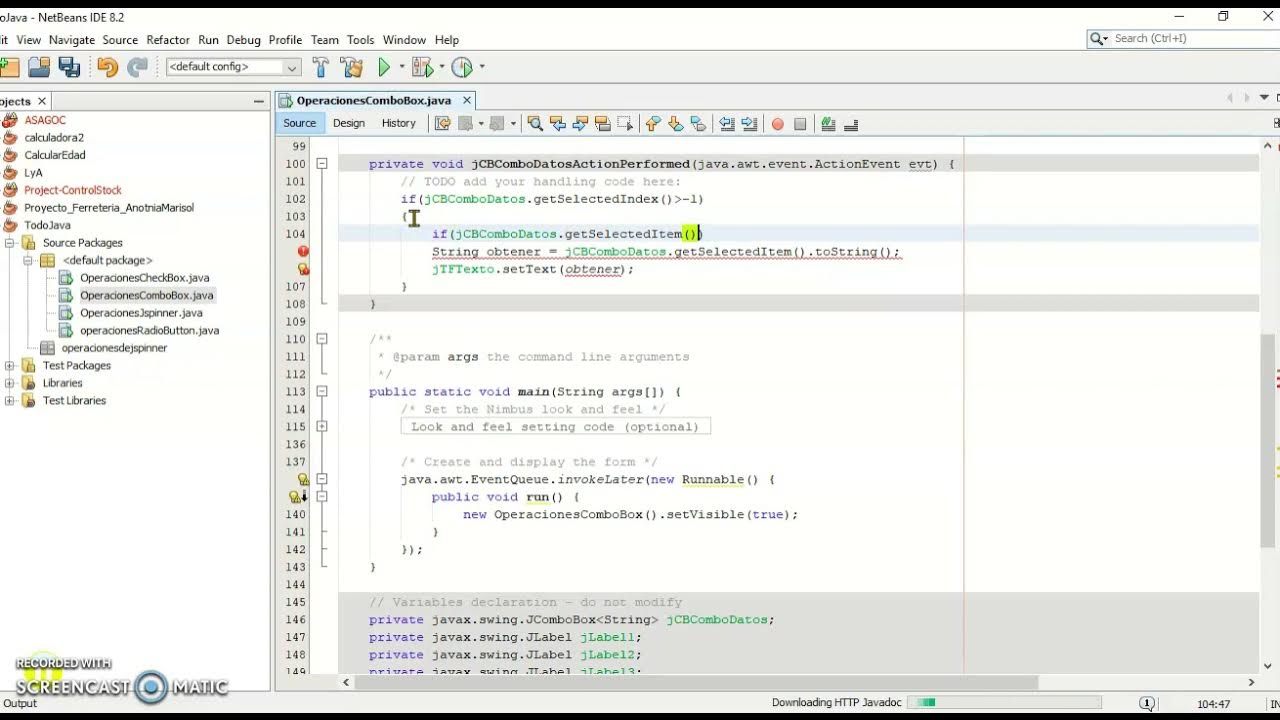 Eventos de un ComboBox #java #NetBeans - YouTube