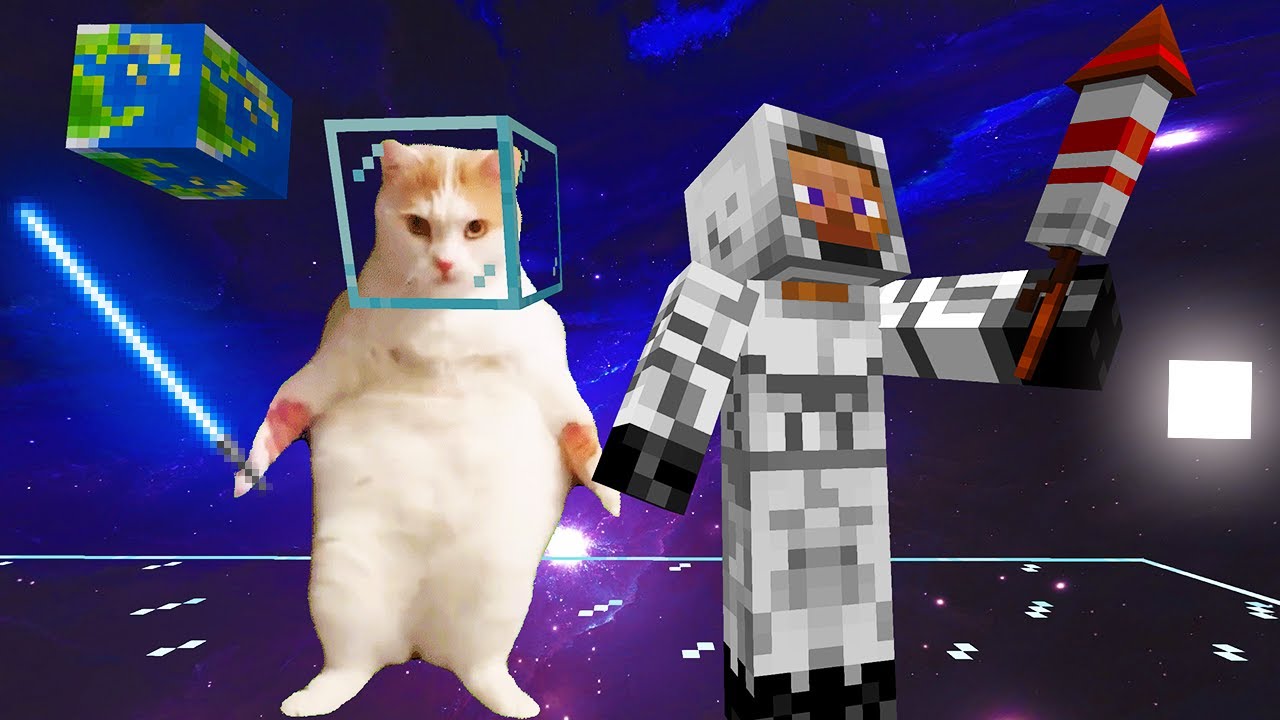 MEME CATS and DOGS went INTO SPACE to save the MINECRAFT PLANET from ...