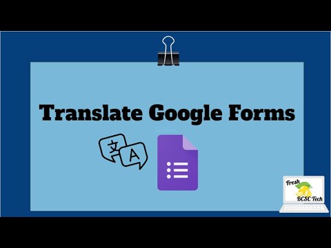 How to Translate a Google Form into another language - YouTube