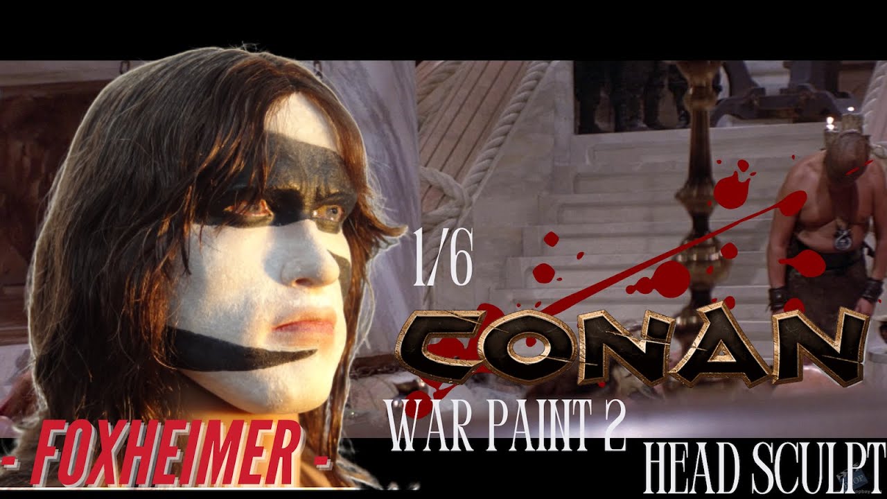 Conan the Barbarian 1/6 Scale Head Sculpt war paint 2 Arnold ...