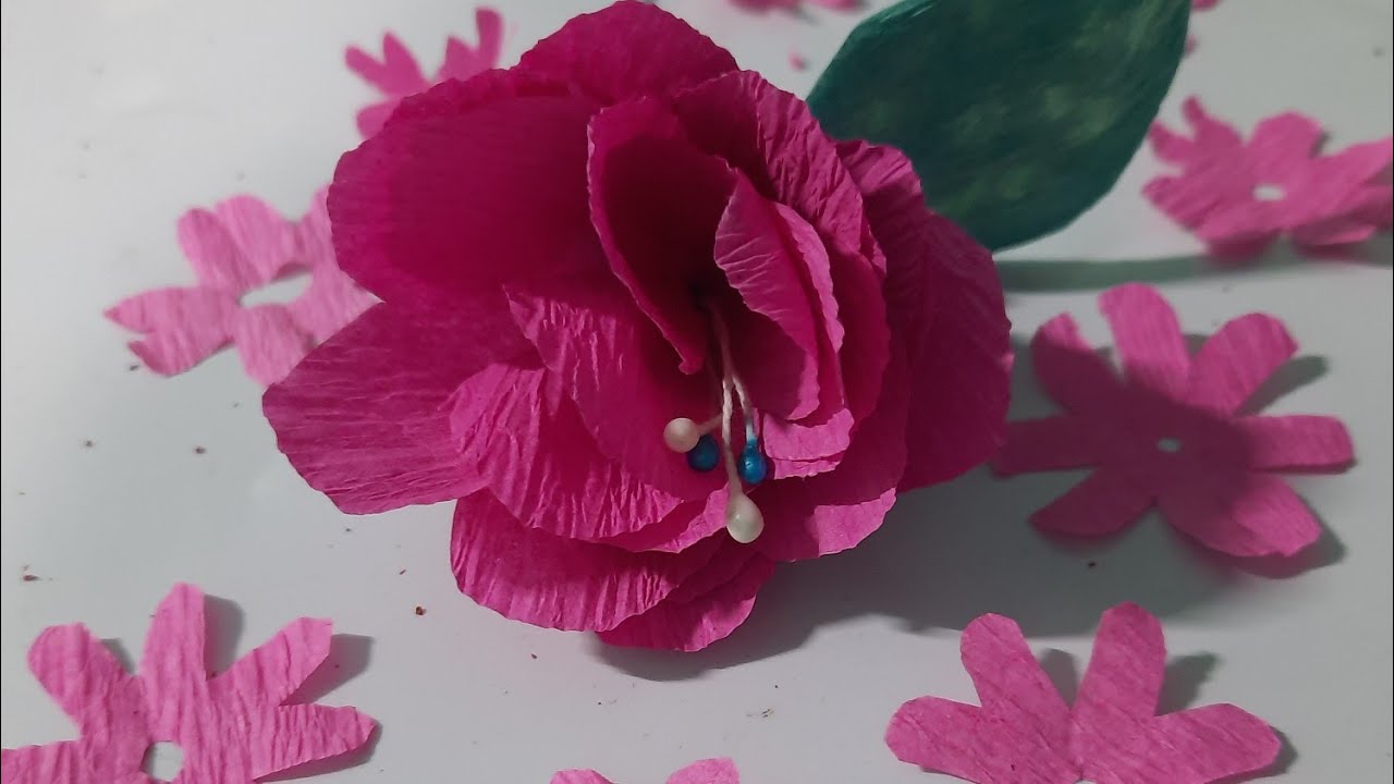 learn crape paper flower is live - YouTube