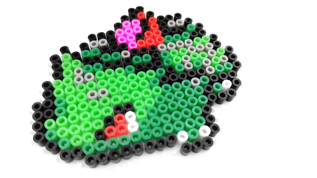 How To Make Ivysaur Pokemon Perler Beads - YouTube