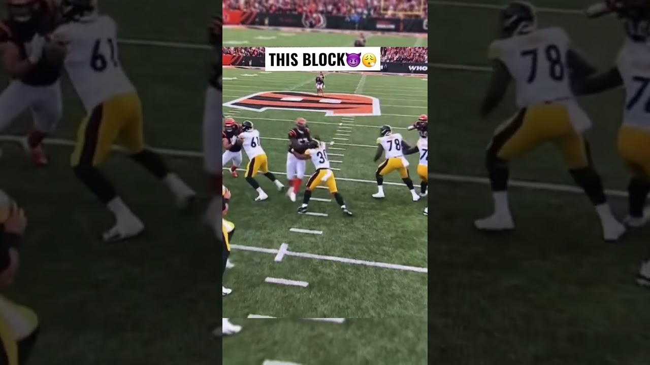 Jaylen Warren HUGE block vs the Bengals😈😮‍💨 #shorts - YouTube