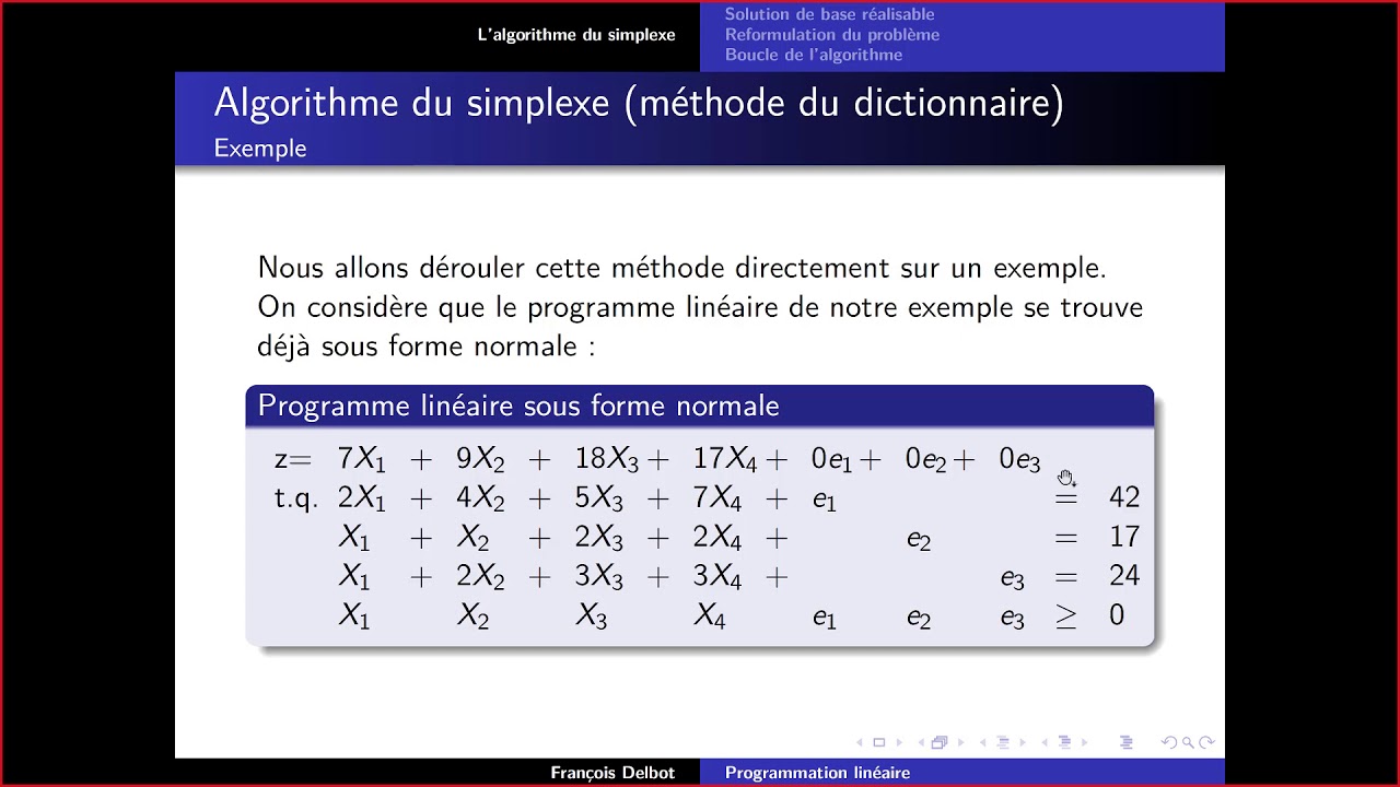 [RO] L'algorithme du simplexe - YouTube