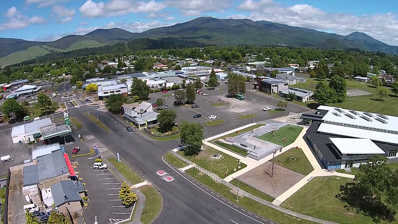 Turangi Town Centre Drone Fly Over Test - YouTube