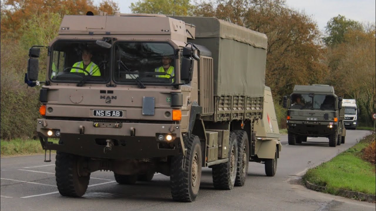 Compilation of British army vehicles moving through Hampshire 2024 ...
