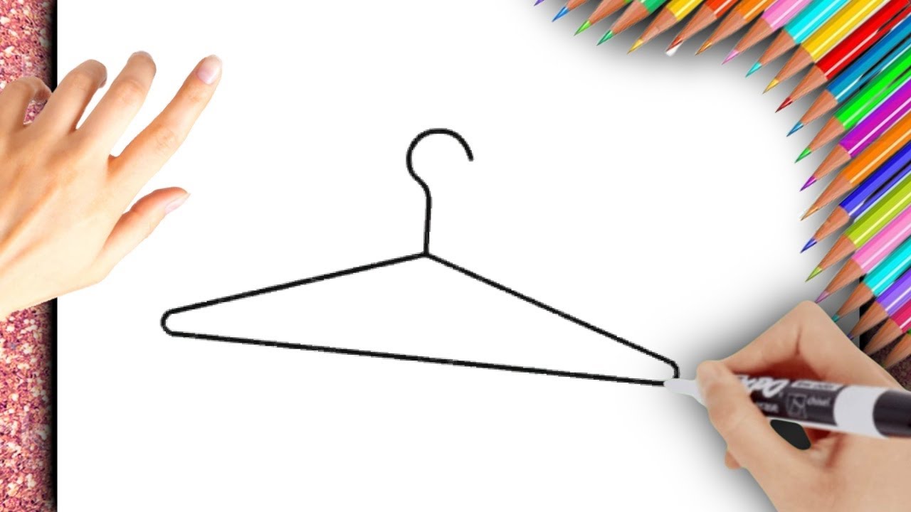 Como dibujar una percha ( DIBUJO FÁCIL ) - YouTube