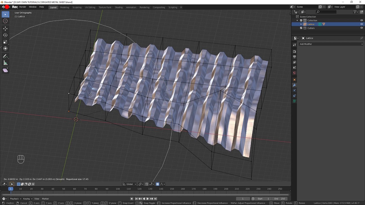How to make an easily modifiable damaged corrugated roof sheet in ...
