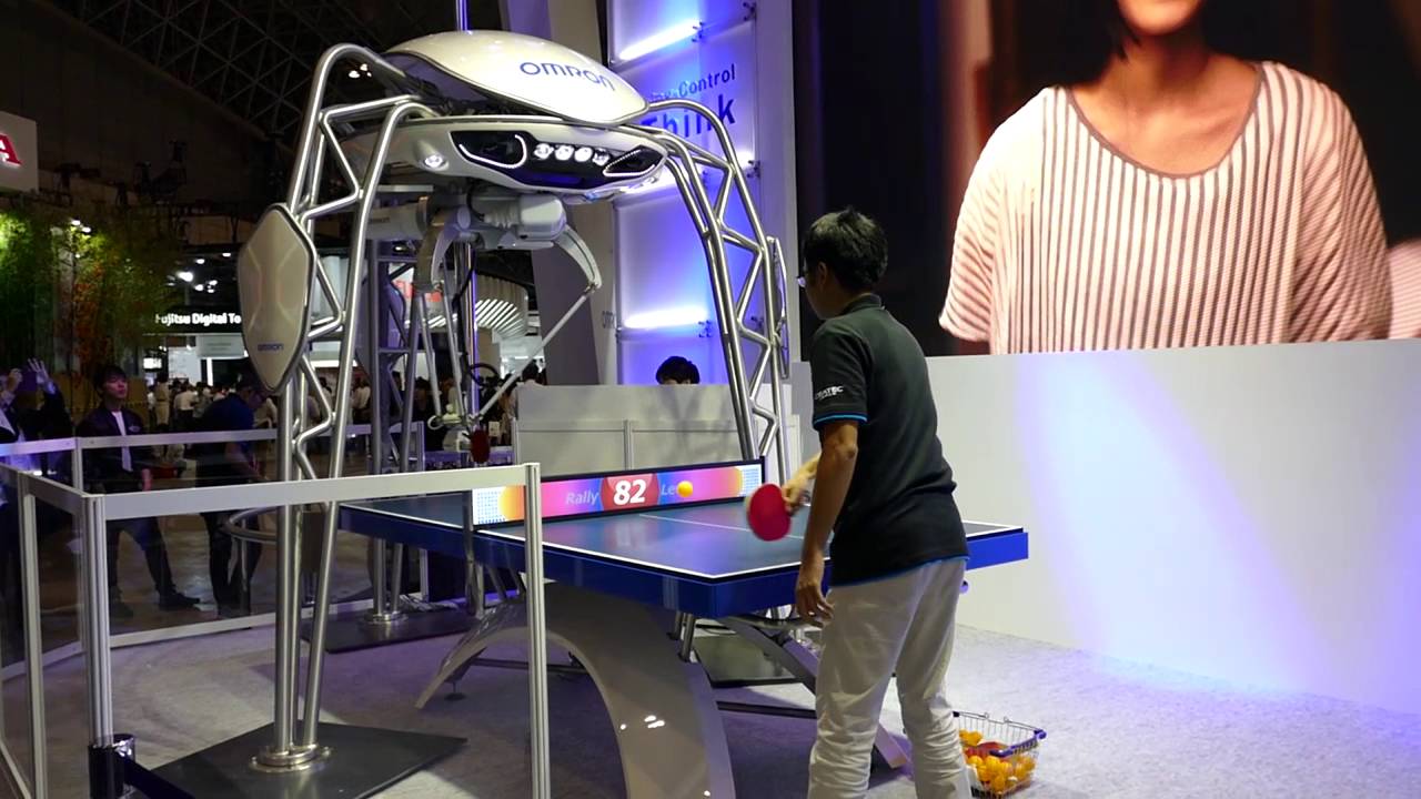 Demo of Omron’s Forpheus, a table tennis robot, at CEATEC 2016 [RAW ...