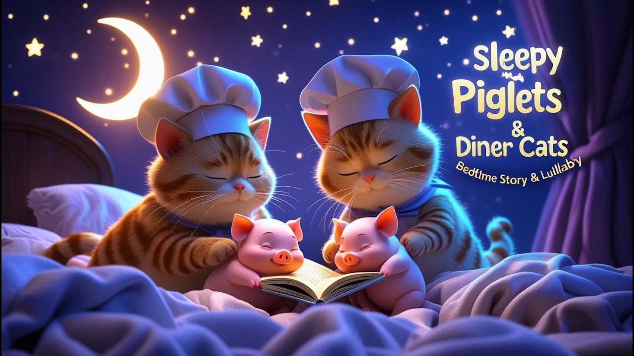 The Sleepy Piglets & The Diner Cats | A Cozy Bedtime Story & Lullaby 🐷🐱 ...