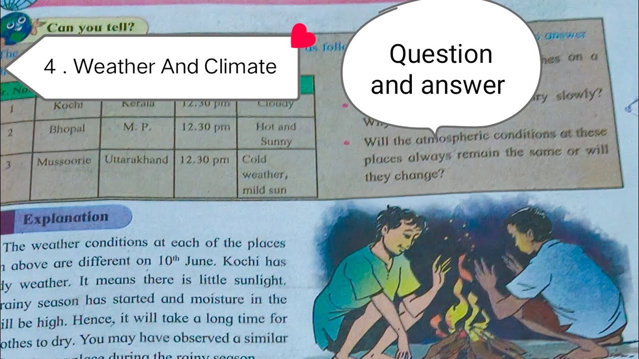 #4.WEATHER AND CLIMATE ' QUESTION AND ANSWER ' 6TH CLASS 😊 - YouTube