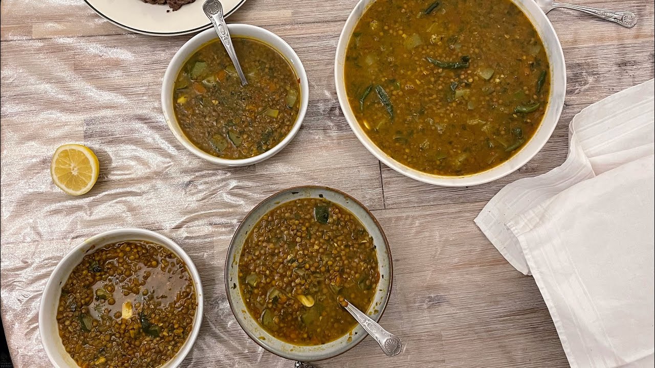 Healthy & Easy Moroccan lentil (VEGAN ) ADAS Soup-fried Hake, sea Bream ...