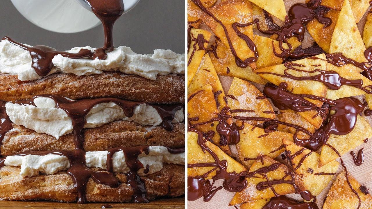 Easy Homemade Churros: Churro Nachos + Churro Cake - YouTube