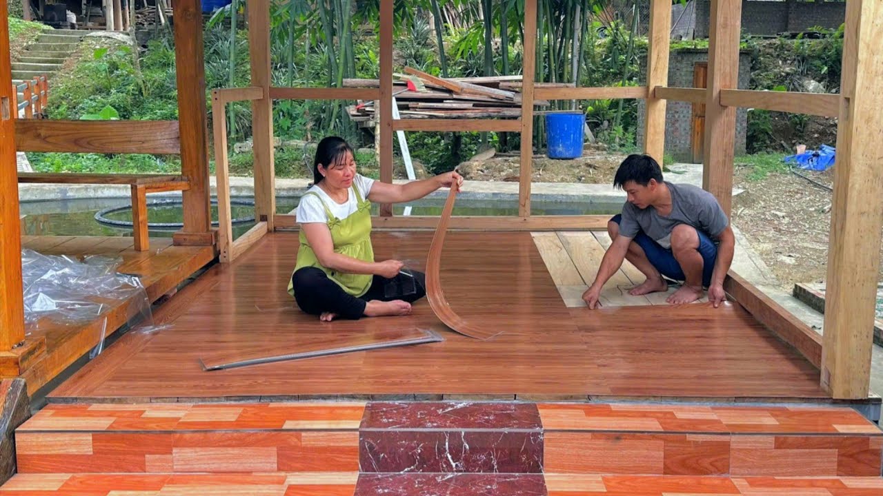 Together we install faux wood flooring. Harvest mangoes and ripen them ...
