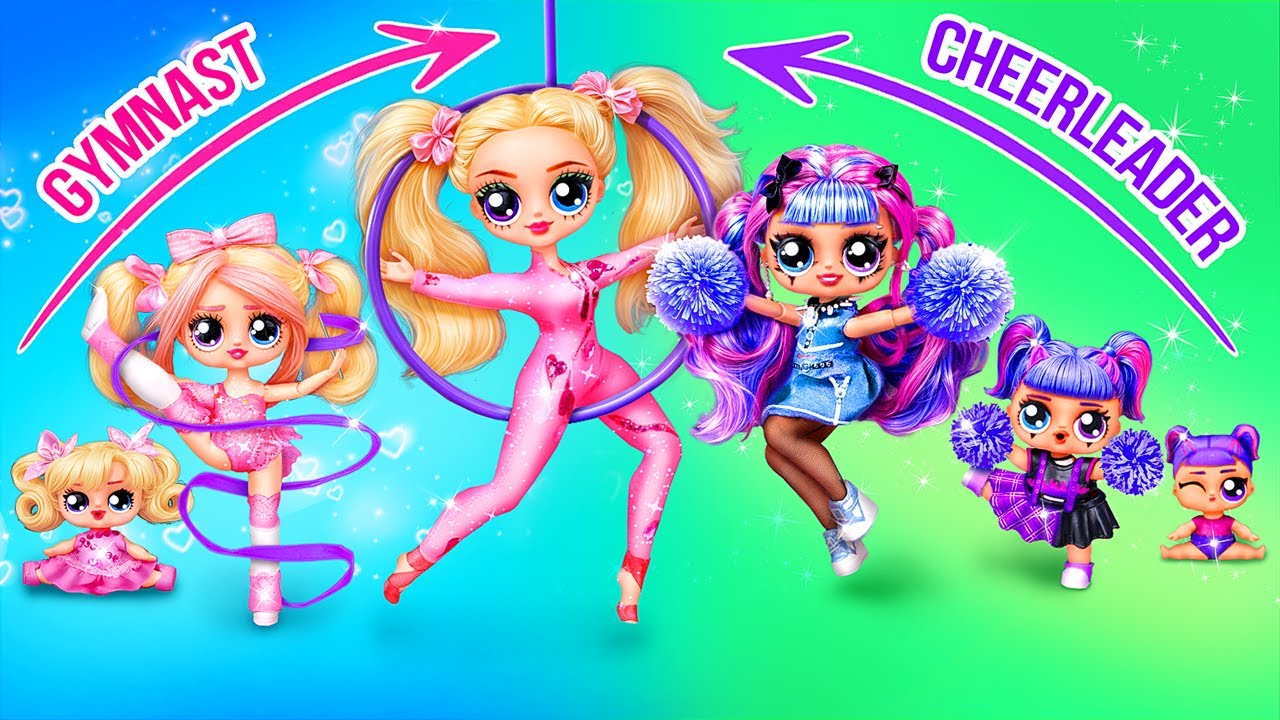 ¡Hermanas Gimnasta Tierna y Animadora Rockera Creciendo! Manualidades ...