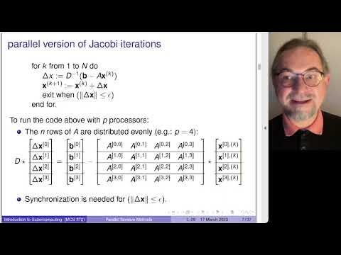 Parallel Iterative Methods: the Jacobi Method with MPI in C and reduce barriers in Julia - YouTube