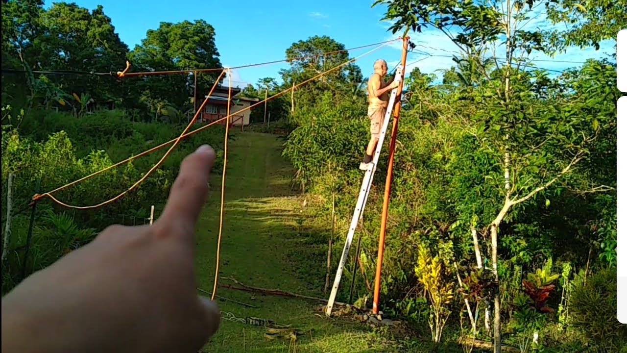 Fixing electric and fiber wire to new metal post //Foreigner and Pinay ...