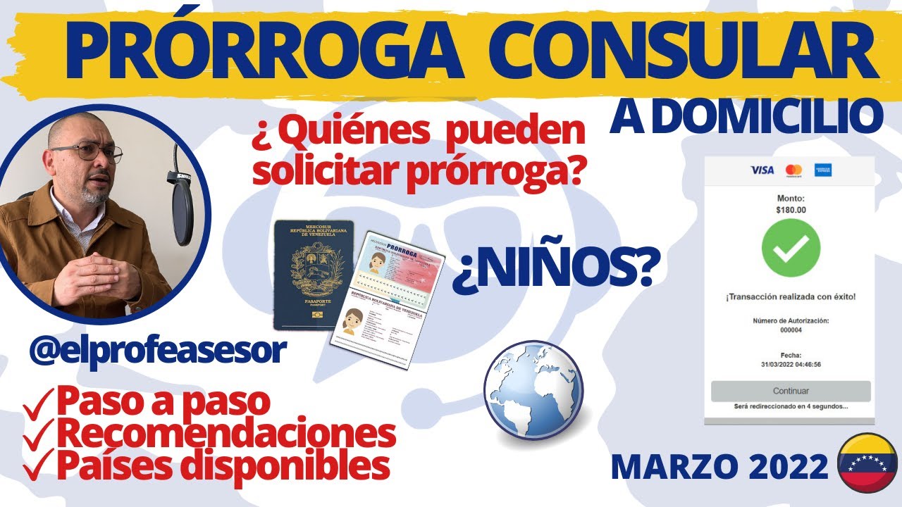 PRÓRROGA CONSULAR A DOMICILIO 🌎| SAIME Marzo 2022 | Pasaporte ...