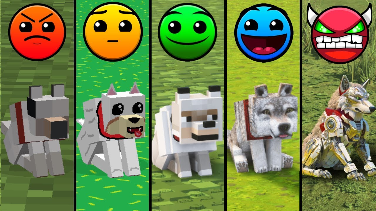 wolf with different emoji in Minecraft - YouTube