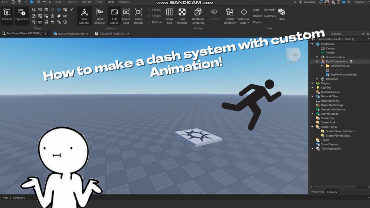 How to make a dash system with a custom animation in Roblox studio ...