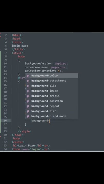 how to change background colour using animation in css? | css | css animation #css #shorts - YouTube