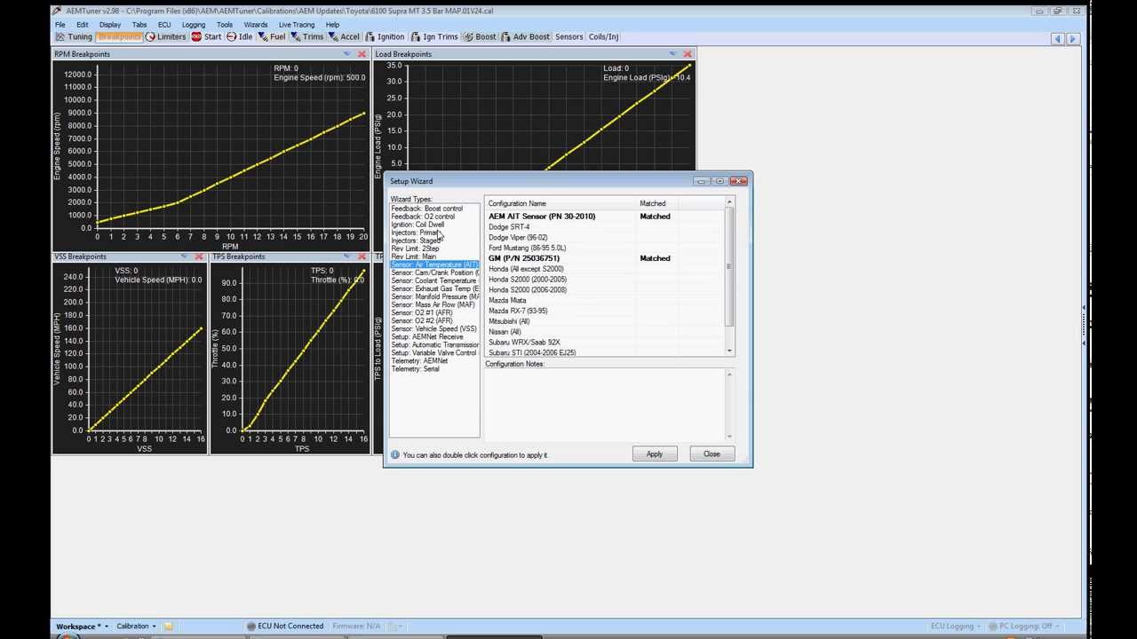 AEM Tuning Part 2. Breakpoints and more initial setup. - YouTube