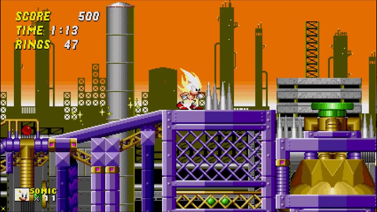 Sonic the Hedgehog 2 "Remastered": Oil Ocean Zone Act 1 (Super Sonic ...