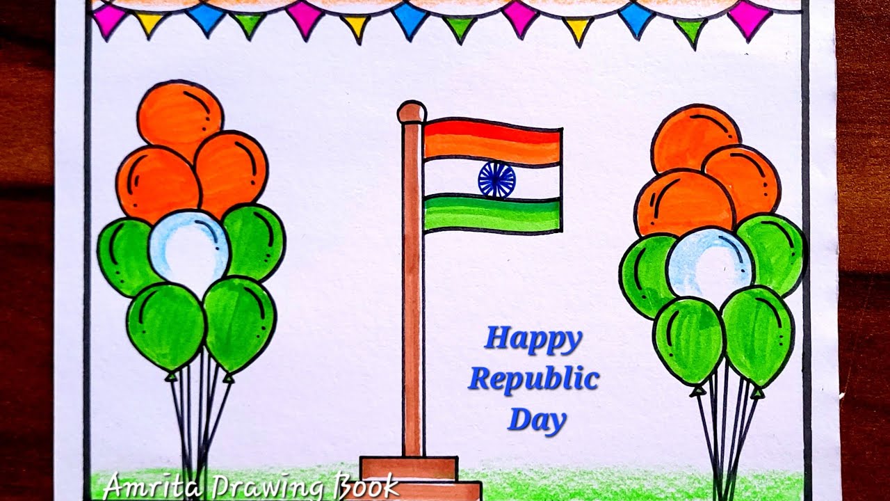 26 January Special Drawing | How to draw Indian Flag step by step ...