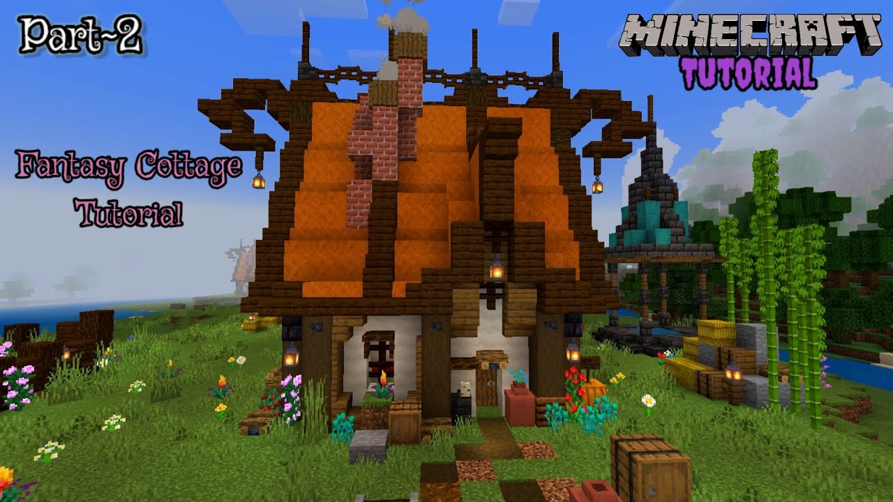 Minecraft Fantasy Cozy Cottage House Tutorial | Part~2 - YouTube
