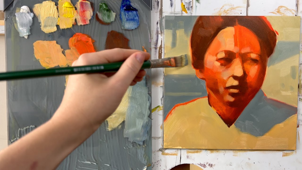 Stepping out of my comfort zone in painting | Painting a portrait with ...