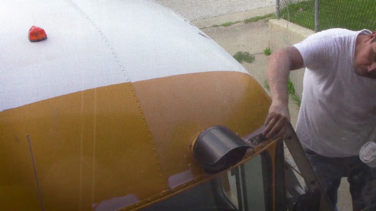 Skoolie paint repair on Crown Bus - YouTube