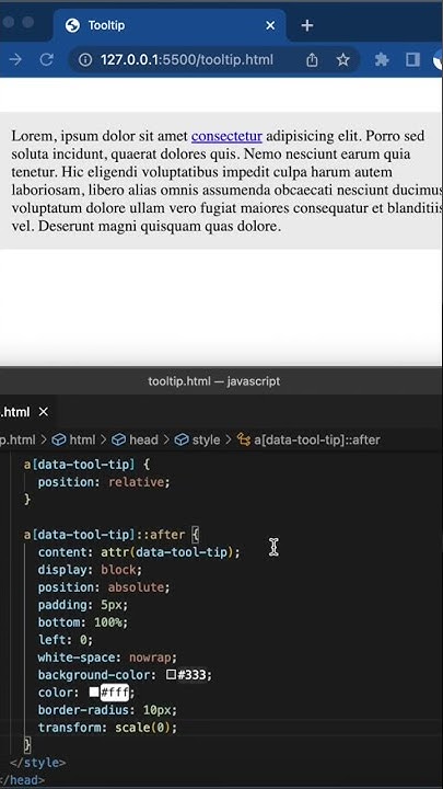 Html Tooltip Using Pure Css Pseudo Elements After Shorts Webdev Css3 Htmltutorial Youtube