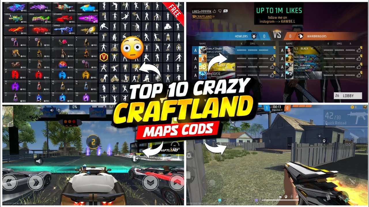 Top 10 Unique CRAFTLAND maps cods 😲 - YouTube