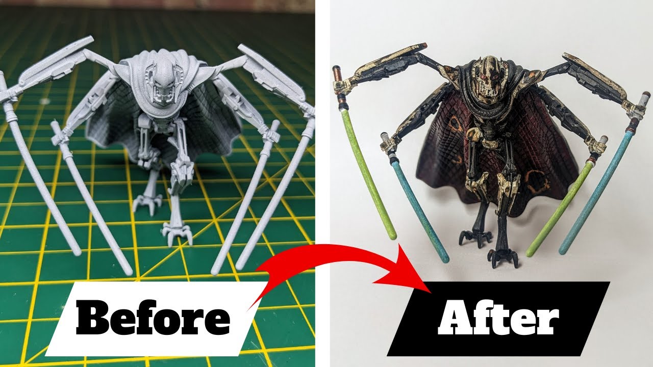 General Grievous Battle Damaged || How to paint - YouTube