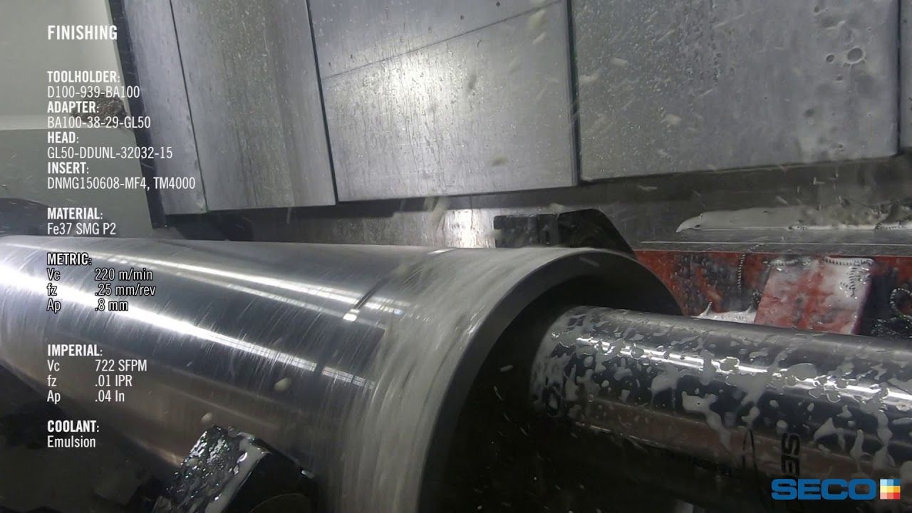 Tornitura con barra antivibrante SECO STEADY LINE D.100 mm - YouTube