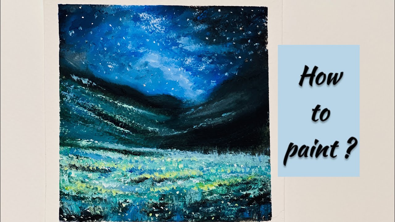 How to paint moonlight scenery in oil| simple painting for beginners # ...
