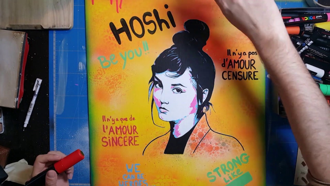 HOSHI - [SPEED PAINTING] PORTRAIT 50x40cm - YouTube