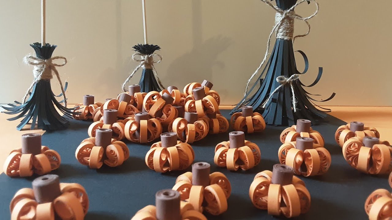 Citrouille d'halloween ou d'automne en ( Quilling ) - YouTube