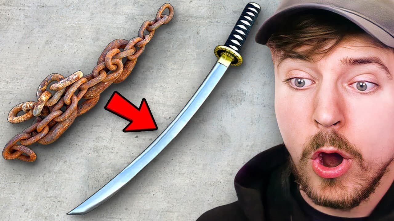 Forging A Katana From Rusted Chain! - YouTube