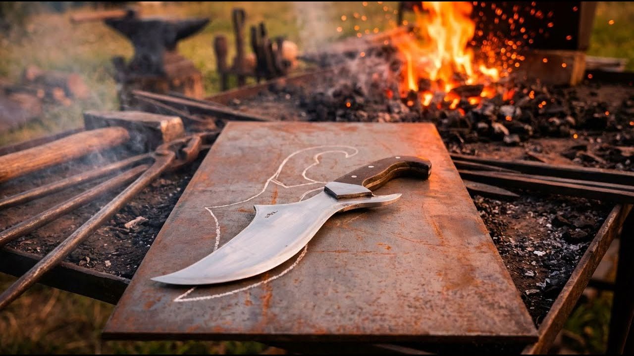 From Rusty Iron to Professional Knife | Scrap Metal Knife Making - YouTube