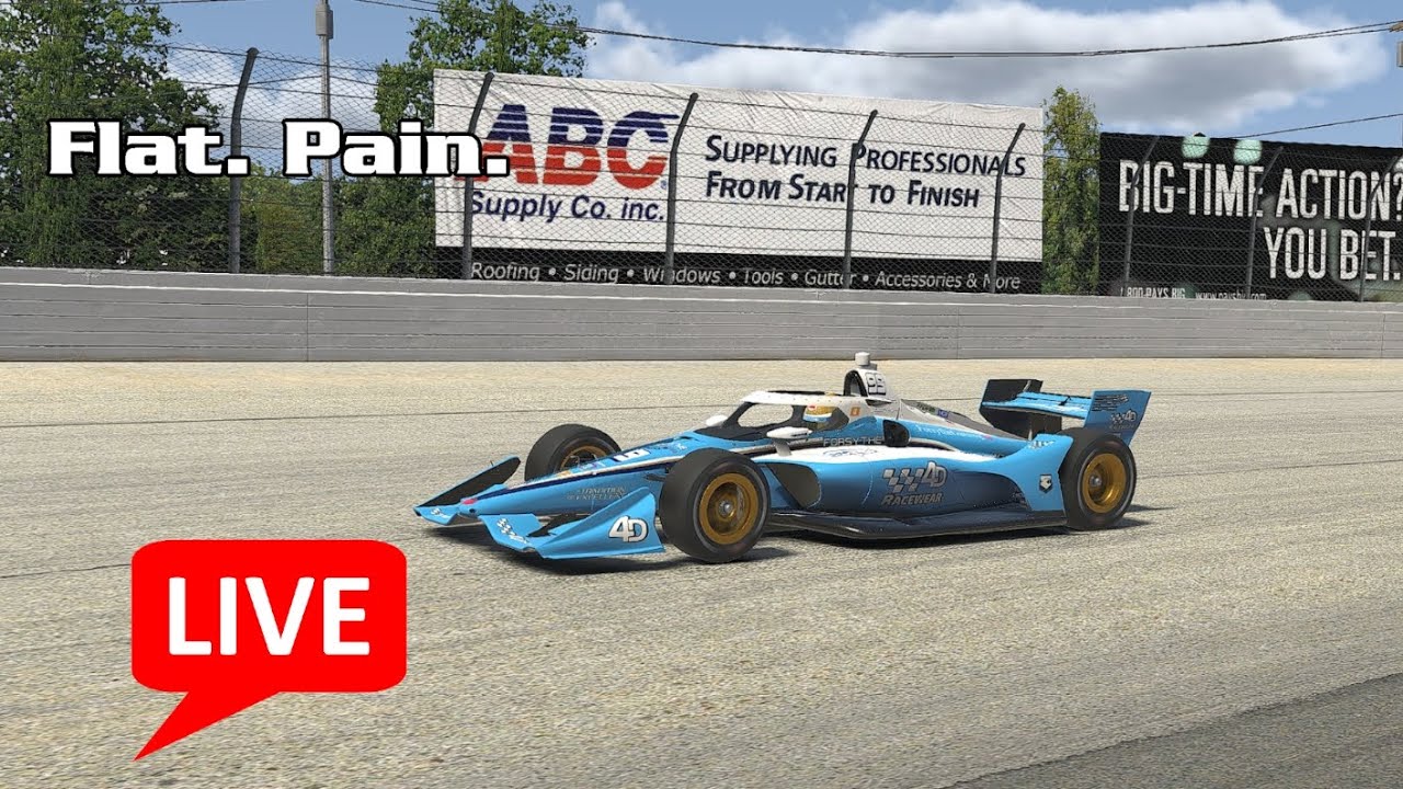 iRacing Indycar Oval Fixed Series at Milwaukee. Apron flat. 70 laps ...